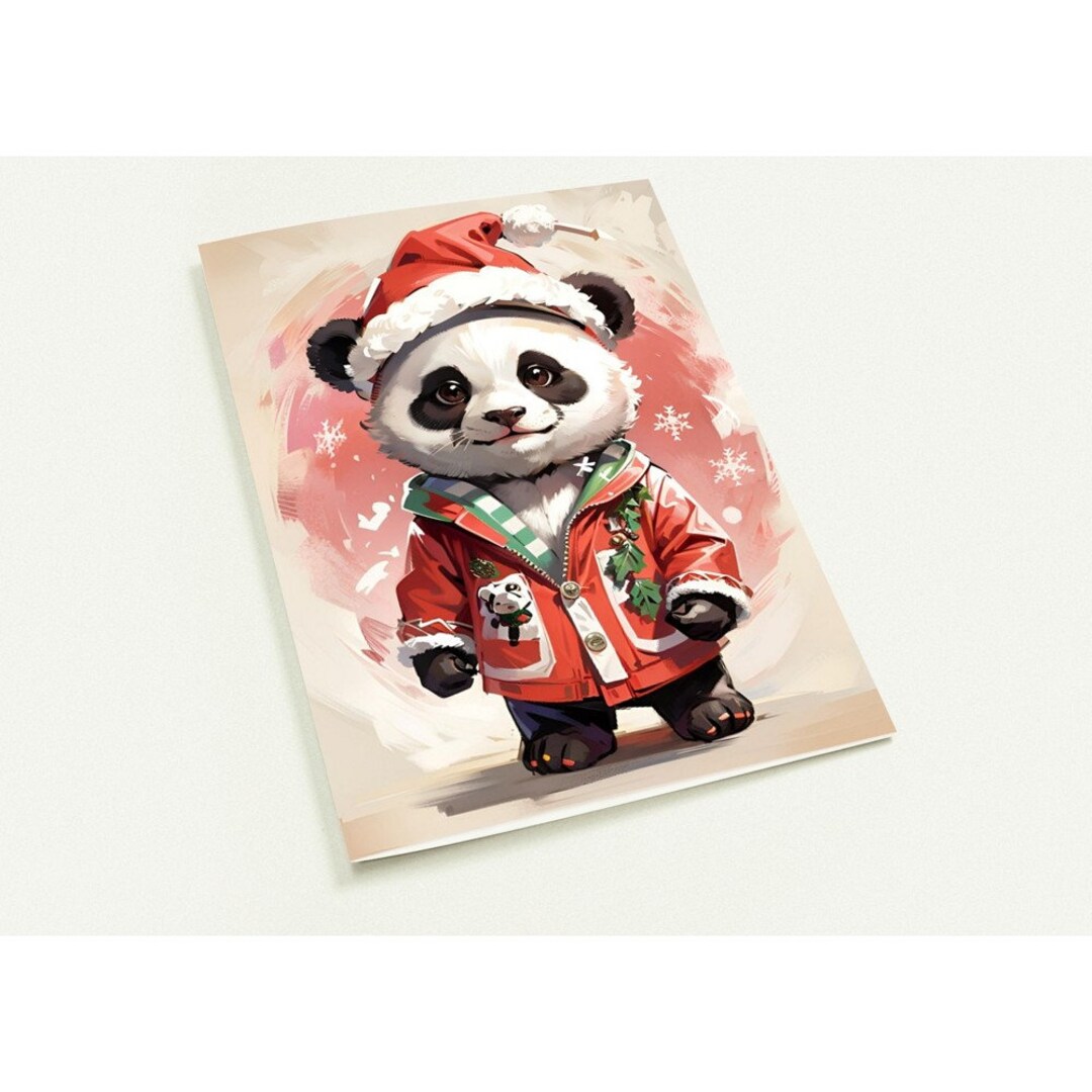 Panda Cubd Christmas Pack of 10 Greeting Cards standard Envelopes - Etsy