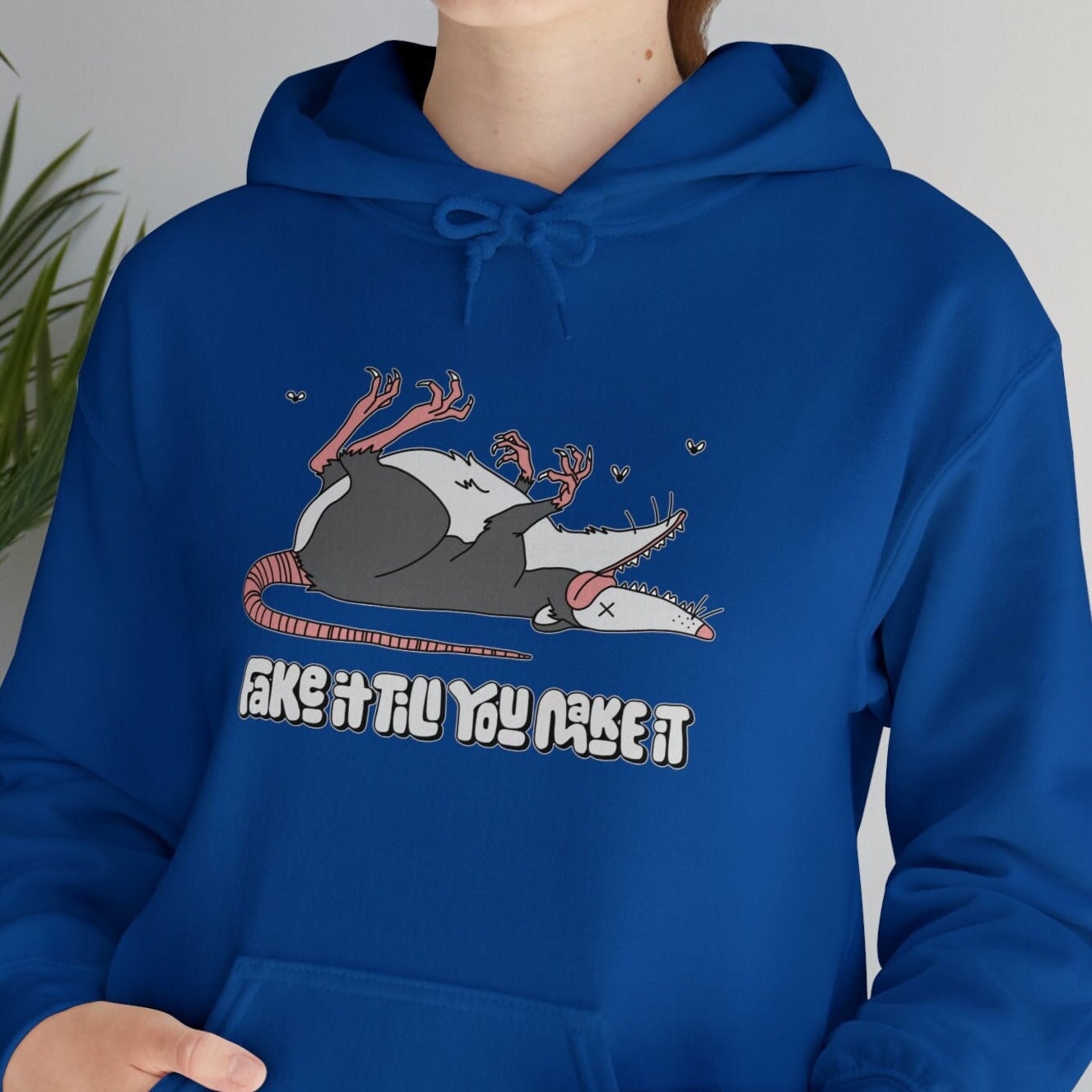 Possum Fake It Til You Make It Sweatshirt, Possum Hoodie, Opossum ...