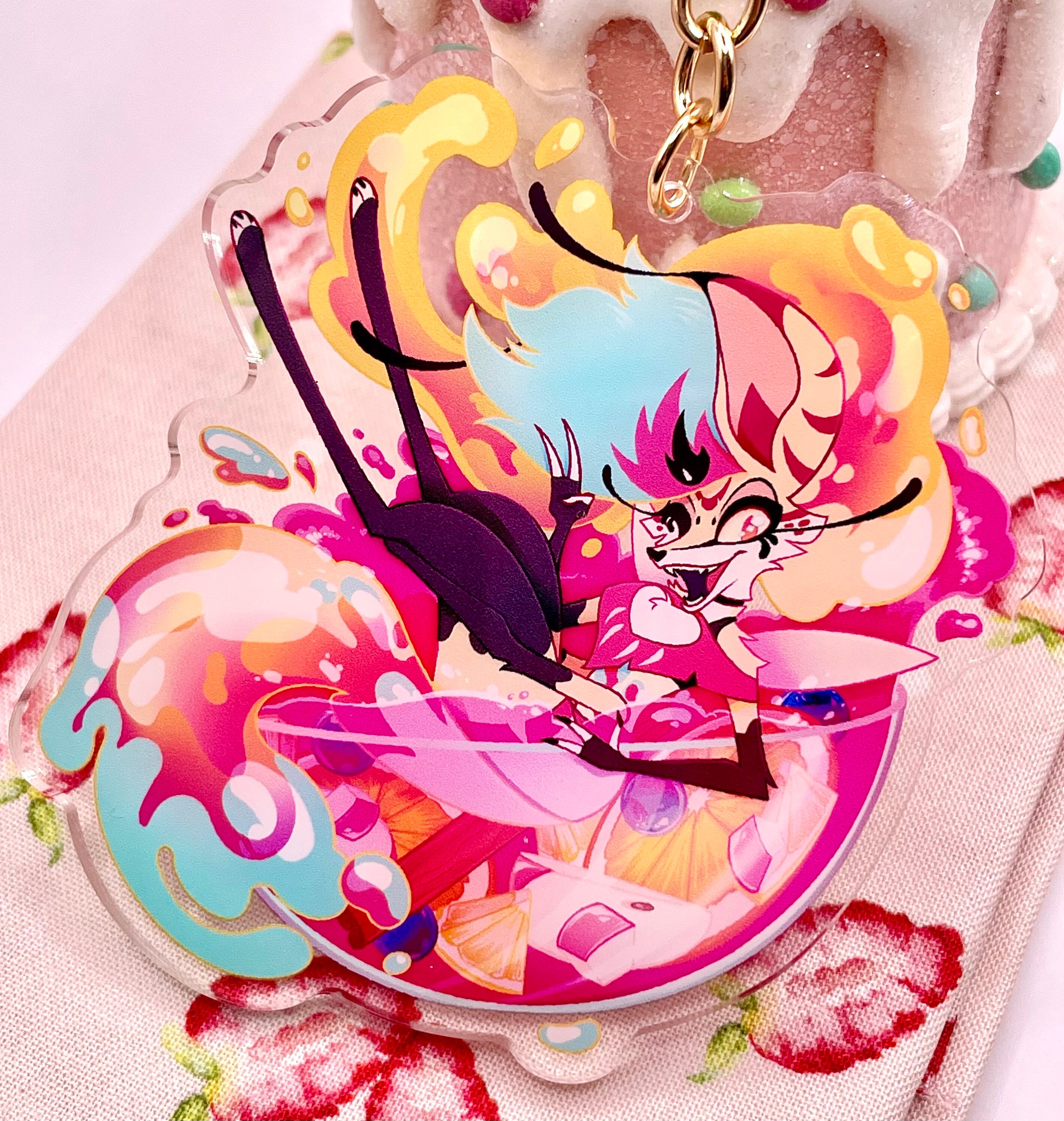 Queen Bee Sangria Bowl Acrylic Keychain / Helluva Boss Charm - Etsy