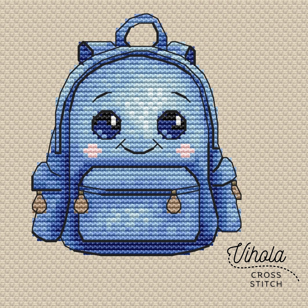 Backpack Back-to-school Cross Stitch Pattern, School Bag Easy Stitching ...