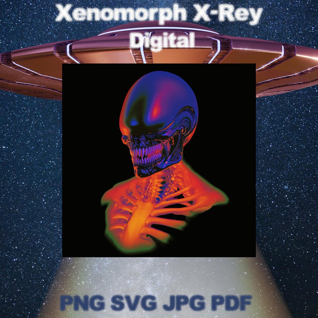 Xenomorph SVG Alien Horror Vector Scifi Clipart Digital Download Cricut ...