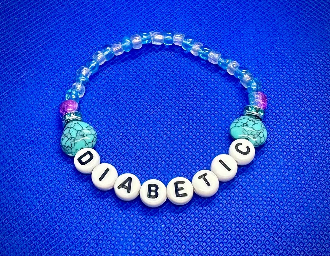 Diabetic Medical Alert Friendship Bracelet With Real Turquoise Beads - Etsy