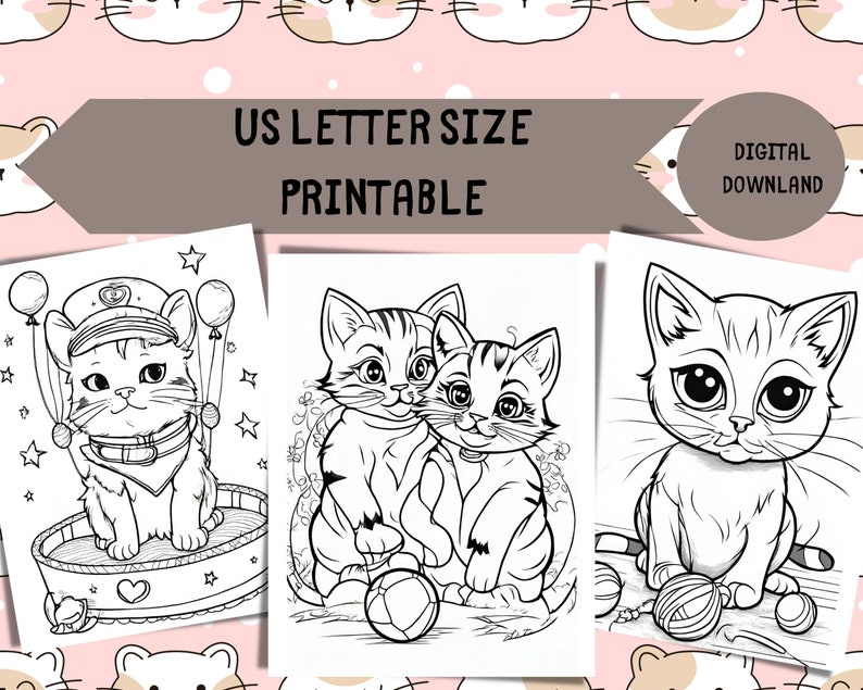 Cat Coloring Page Animal Coloring Pages Animals Coloring Book for Kids ...
