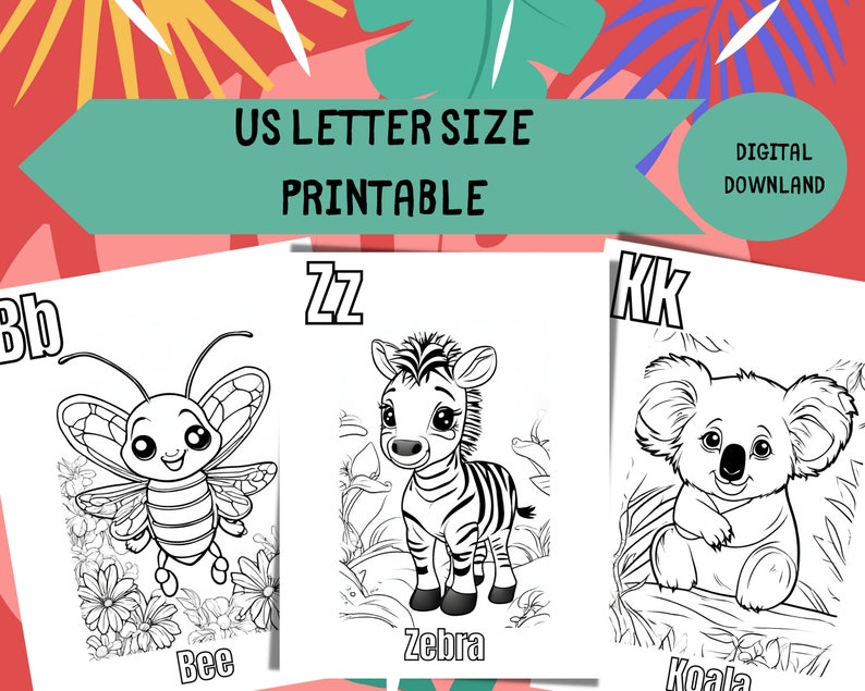 Animal Alphabet Coloring Page Alphabet Coloring Book Printable Coloring ...