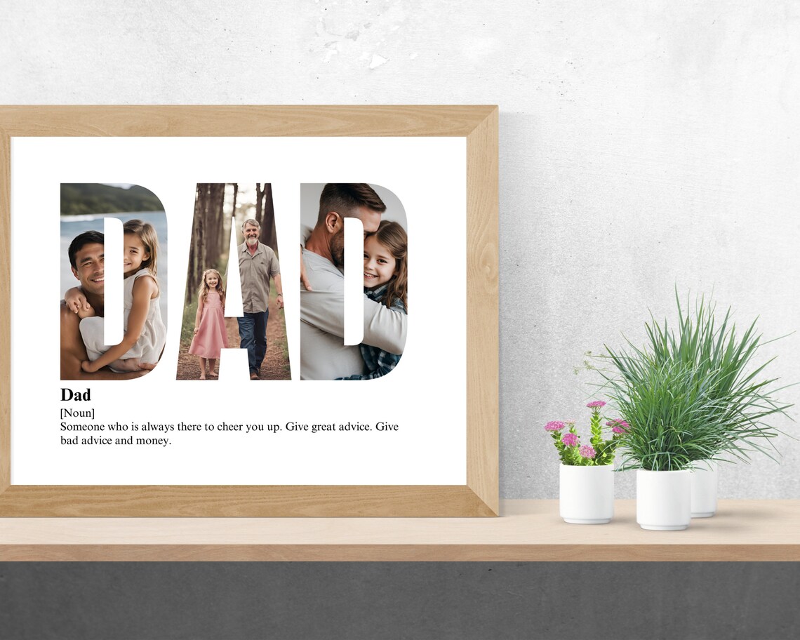 Dad Photo Collage, Father's Day Gift, Best Dad Ever, Custom Gift for ...