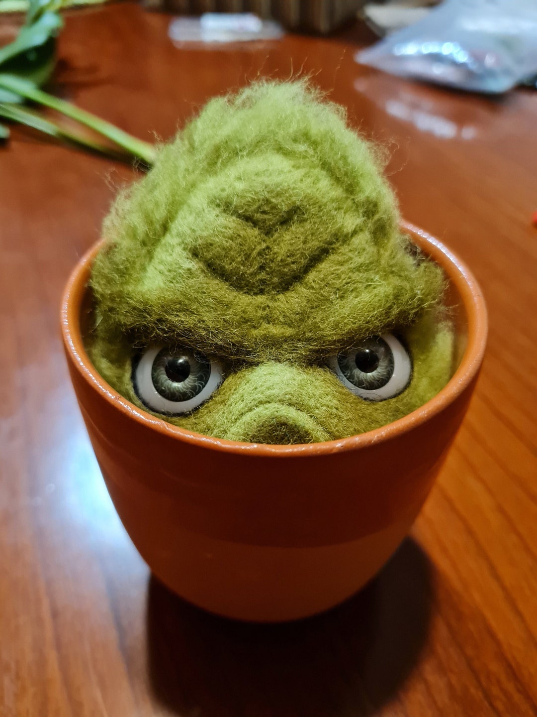 Grinch - Half Head in Felted Wool - Decoration - Collection - Etsy