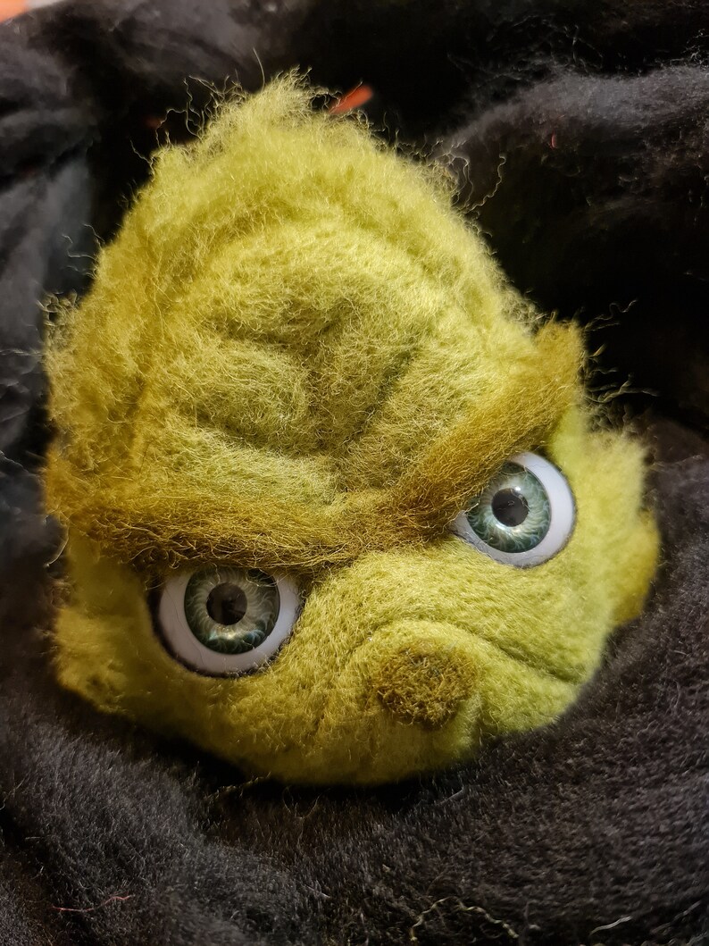 Grinch, Half Head in Felted Wool, Handmade, Original and Unique ...