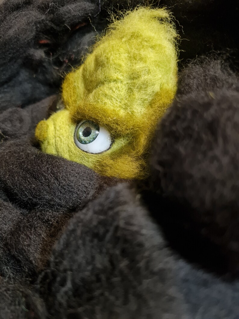 Grinch, Half Head in Felted Wool, Handmade, Original and Unique ...