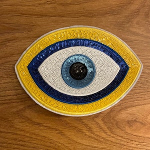 Evil Eye Appliqué Embroidered Patch /sequin/ Sew In/ DIY/ Iron On - Etsy