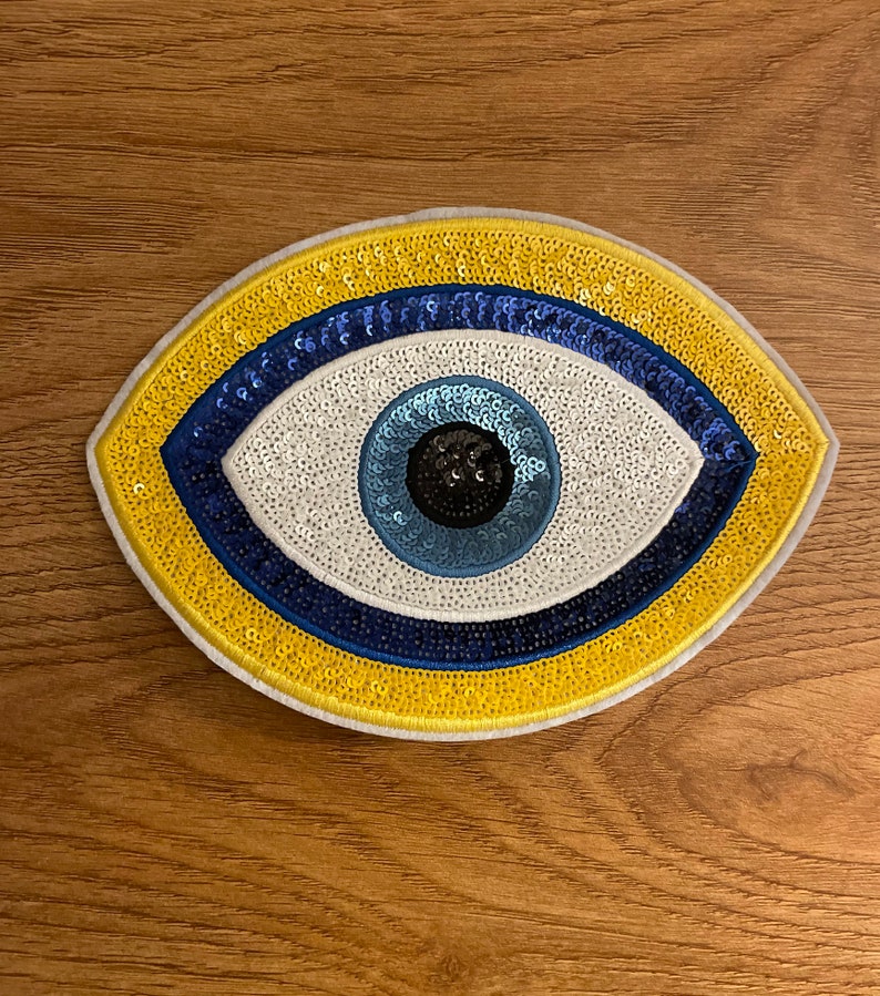 Evil Eye Appliqué Embroidered Patch /sequin/ Sew In/ DIY/ Iron On - Etsy