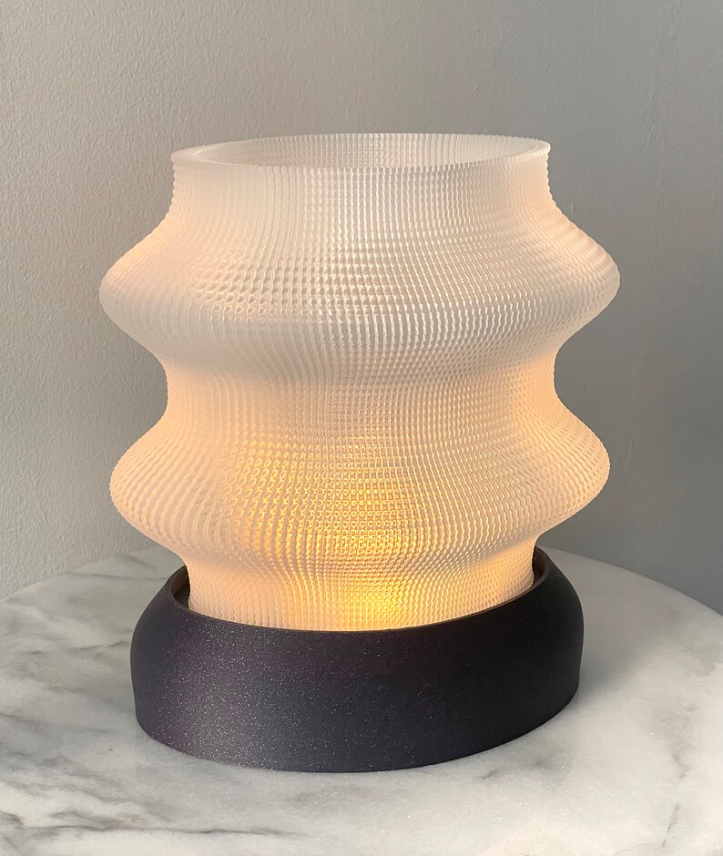 Ripple Lamp 3D Printed With Rechargeable LED RGB - Etsy UK