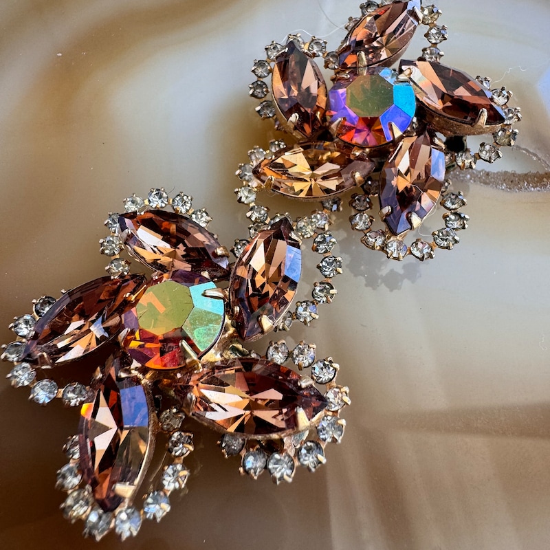 Rhinestone Earrings - Etsy