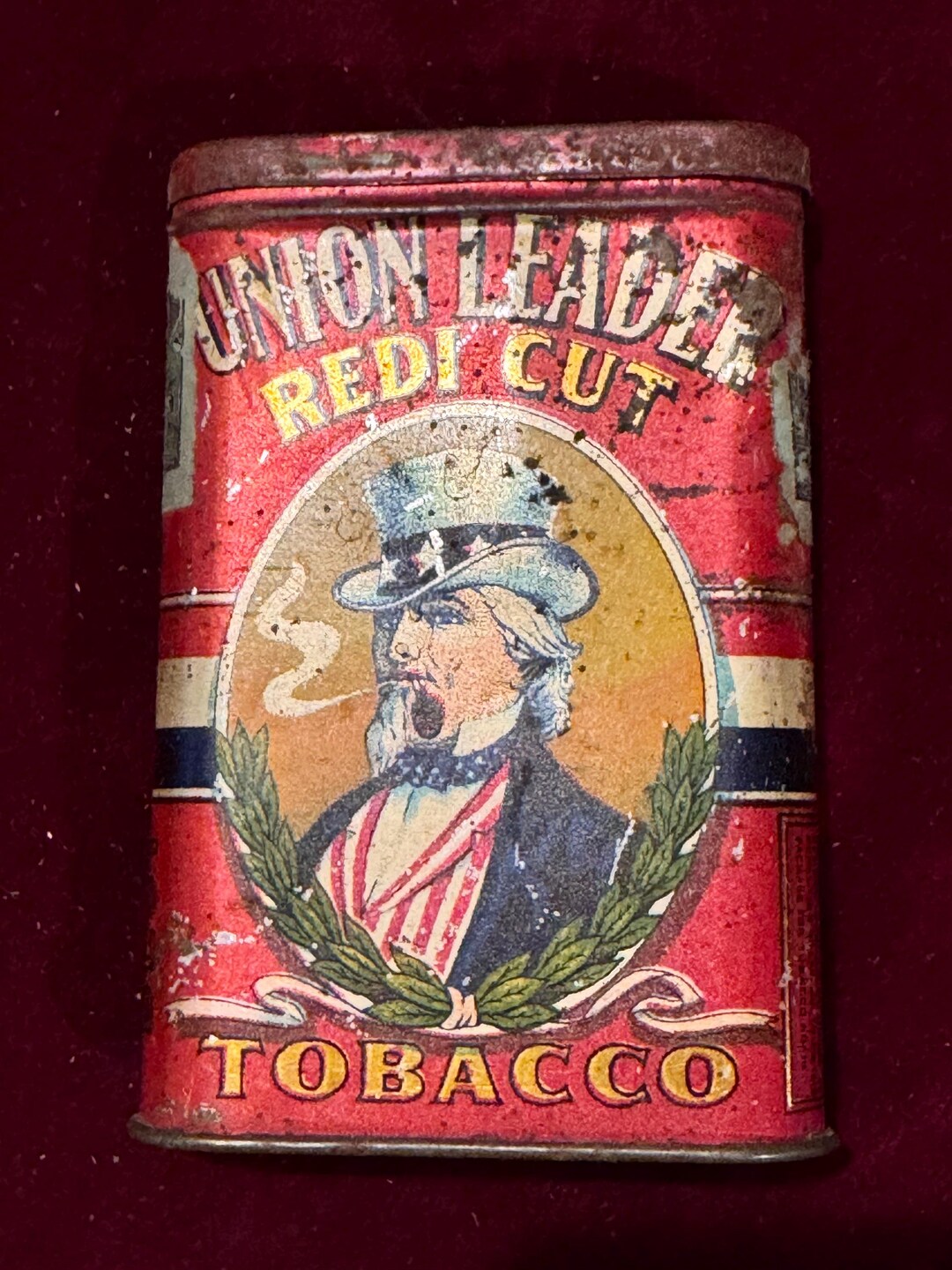 Antique Union Leader Tobacco Tin: Uncle Sam Redicut Collectible - Etsy