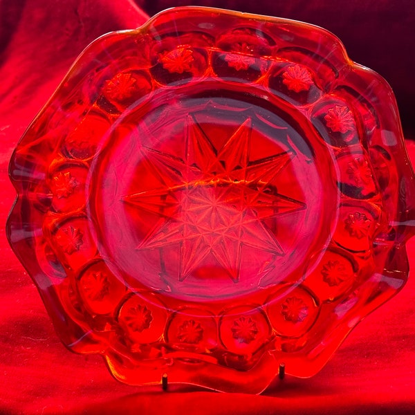 Red Glass Ashtray - Etsy