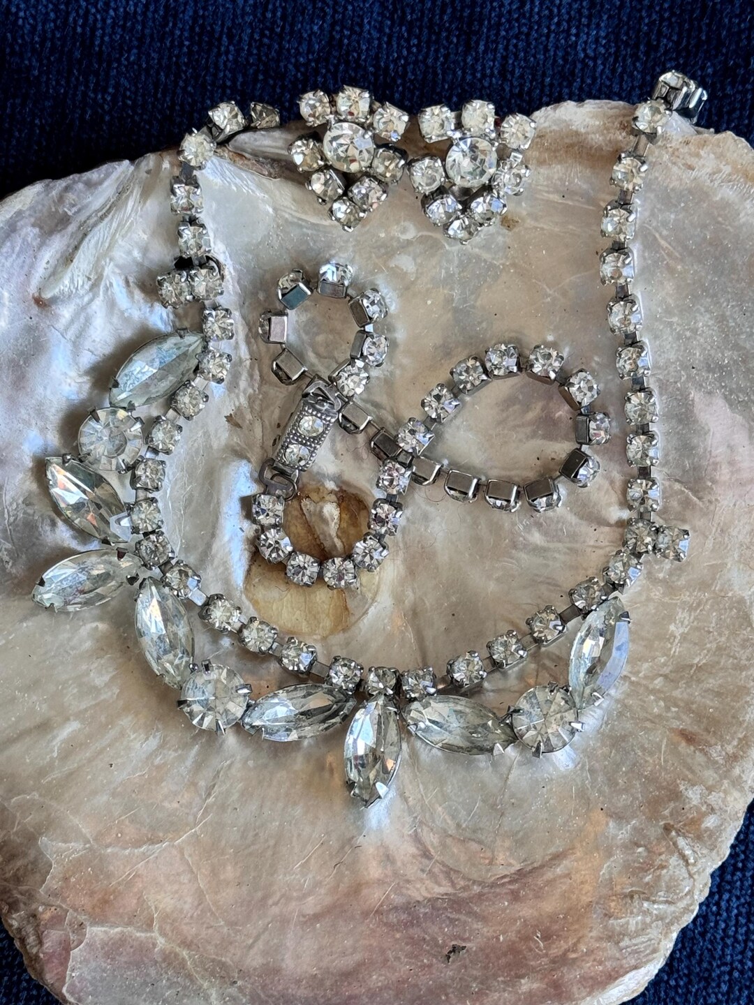 Vintage Jewelry Set Rhinestones Vintage Diamond Style Jewelry Set ...