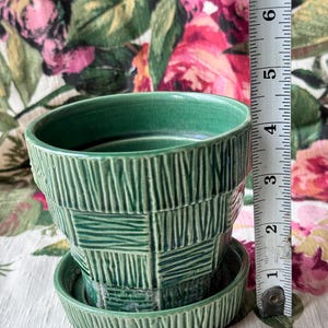 Mccoy Planter Green Basket Weave. Mc Coy Pot Flower Pot Planter Vintage ...