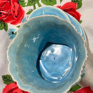 Mccoy Planter Turquoise Blue Water Lily Flower Pot MCM Mccoy ...