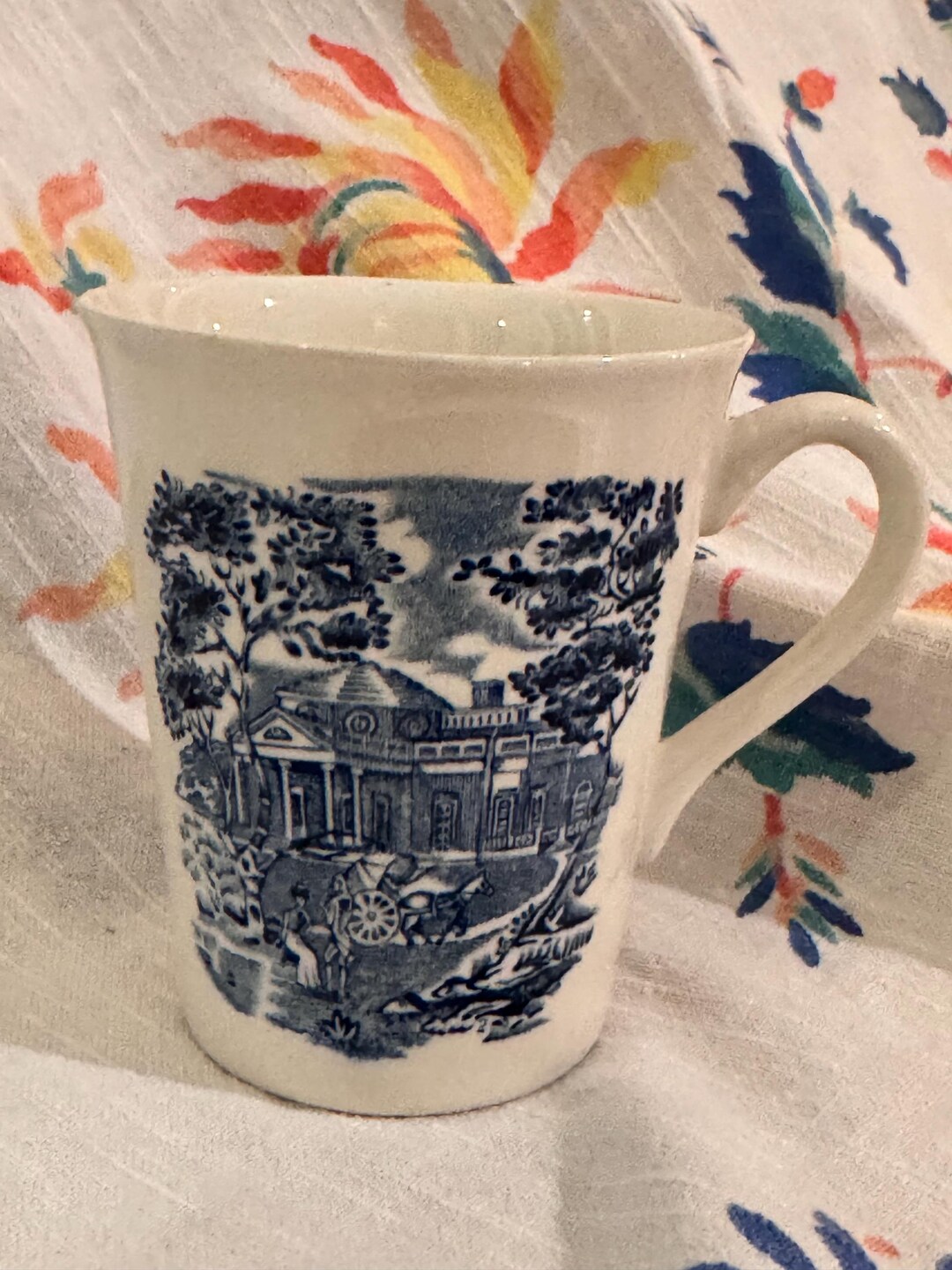 Liberty Blue Mugs Vintage English Coffee Mugs Staffordshire Historical ...