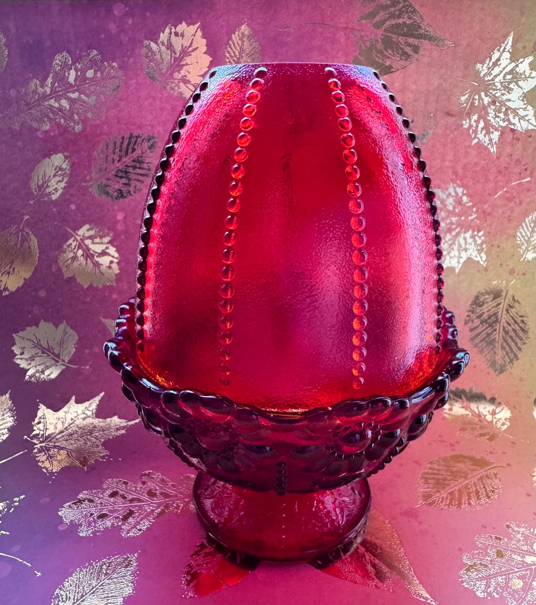 Fenton Votive Fairy Lamp Daisy Amberina Iridescent Red and Orange - Etsy