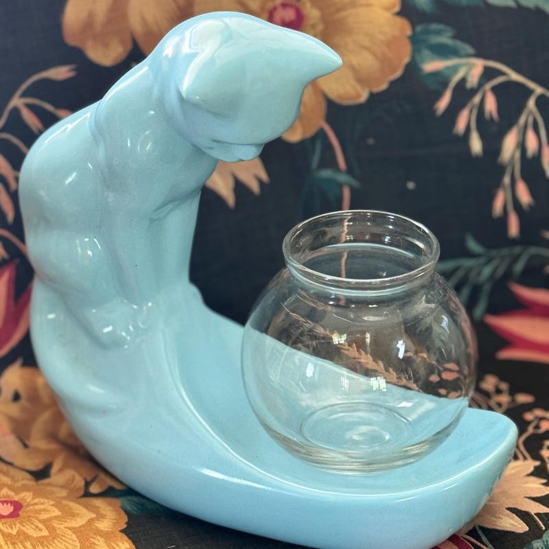 Cat and Fish Bowl - Etsy