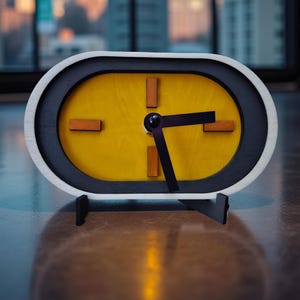 Mid-century Modern Desk Clock: Scandinavian Wood Tabletop Clock - Etsy UK