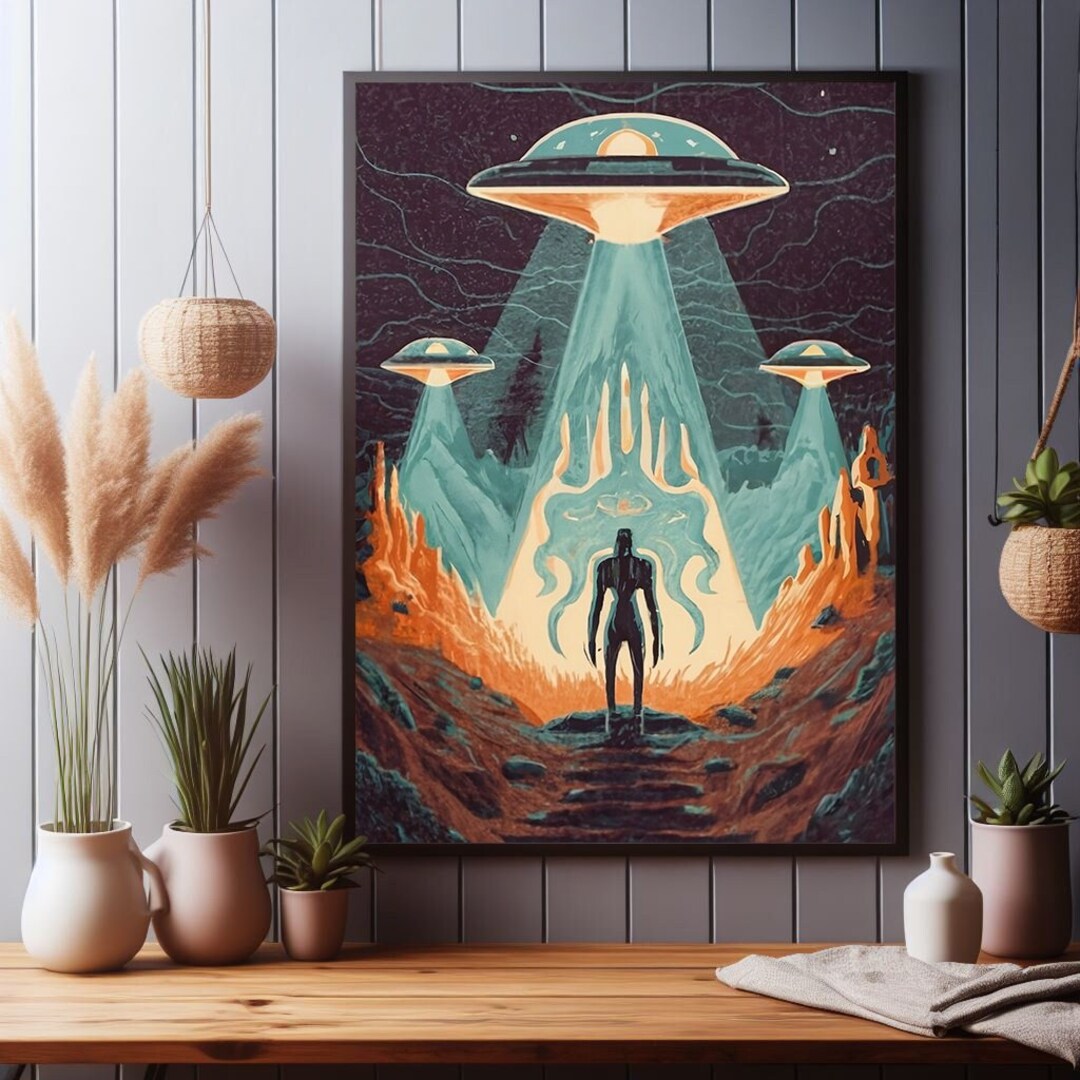 Digital Alien UFO Poster, Alien UFO Wall Art, Digital Poster I Want to ...