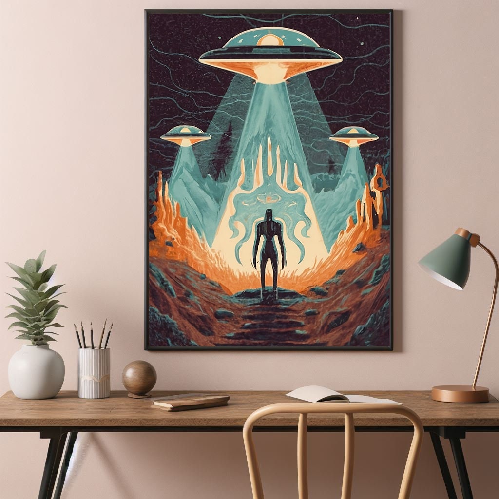Digital Alien UFO Poster, Alien UFO Wall Art, Digital Poster I Want to ...