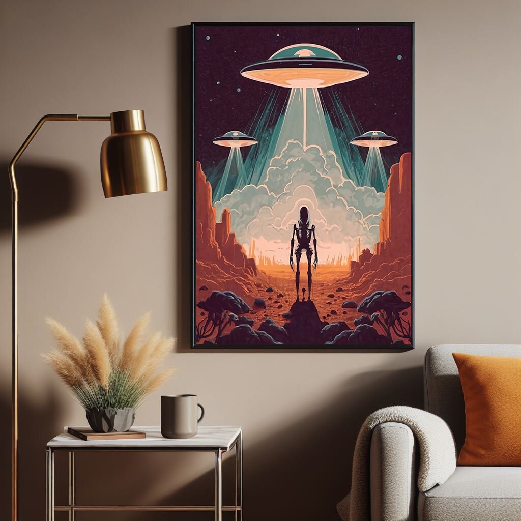Digital Alien Poster, Alien UFO Wall Art, Digital Poster I Want to ...