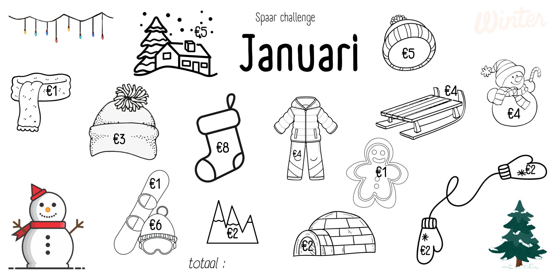 Digital 12 Maanden spaar challenge voor A6 Budget binder. Cashstuffing ...