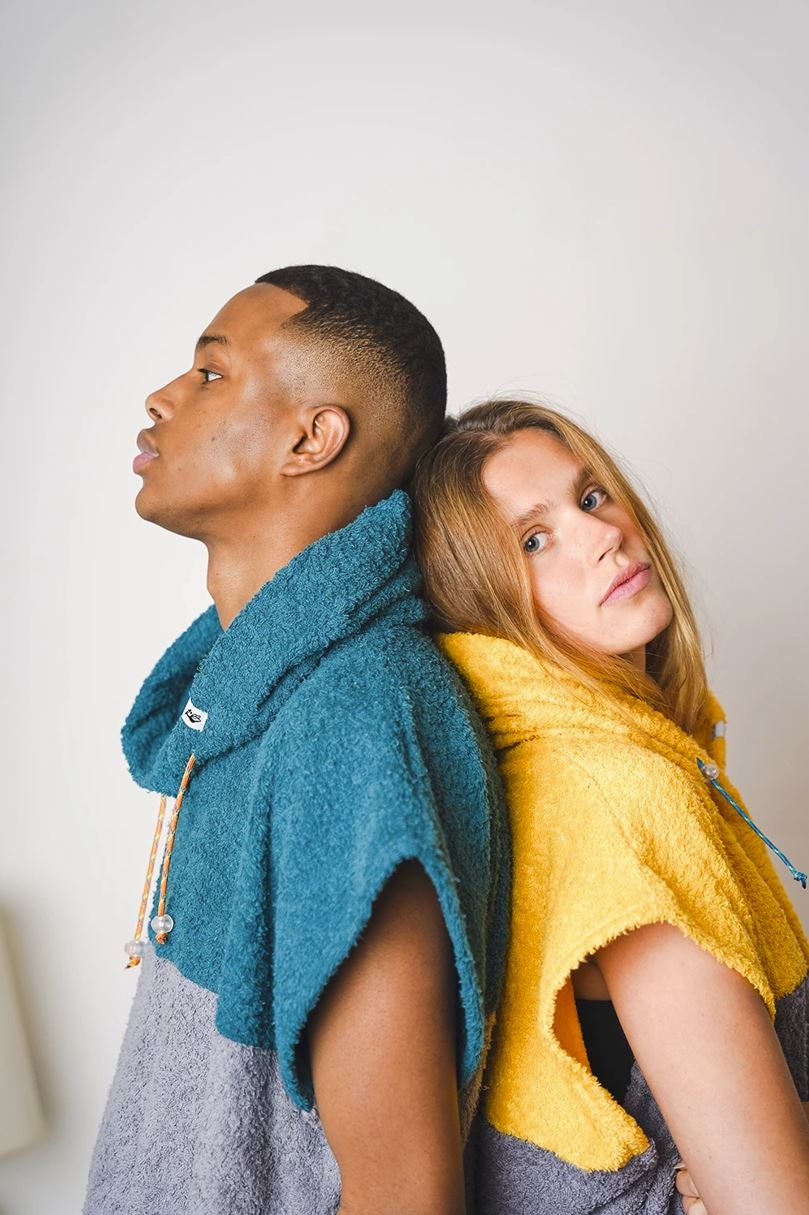 Surf Poncho Long Tropical Green, Poncho, Terry Cloth, Hooded Towel ...