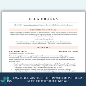 2024 ATS Professional Resume Template Word Cover Letter CV Template ...