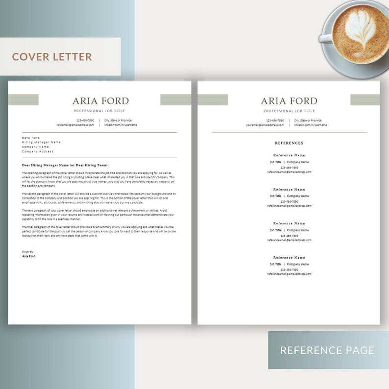 ATS Ready Resume Template Word + Cover Letter | CV Template & Format ...