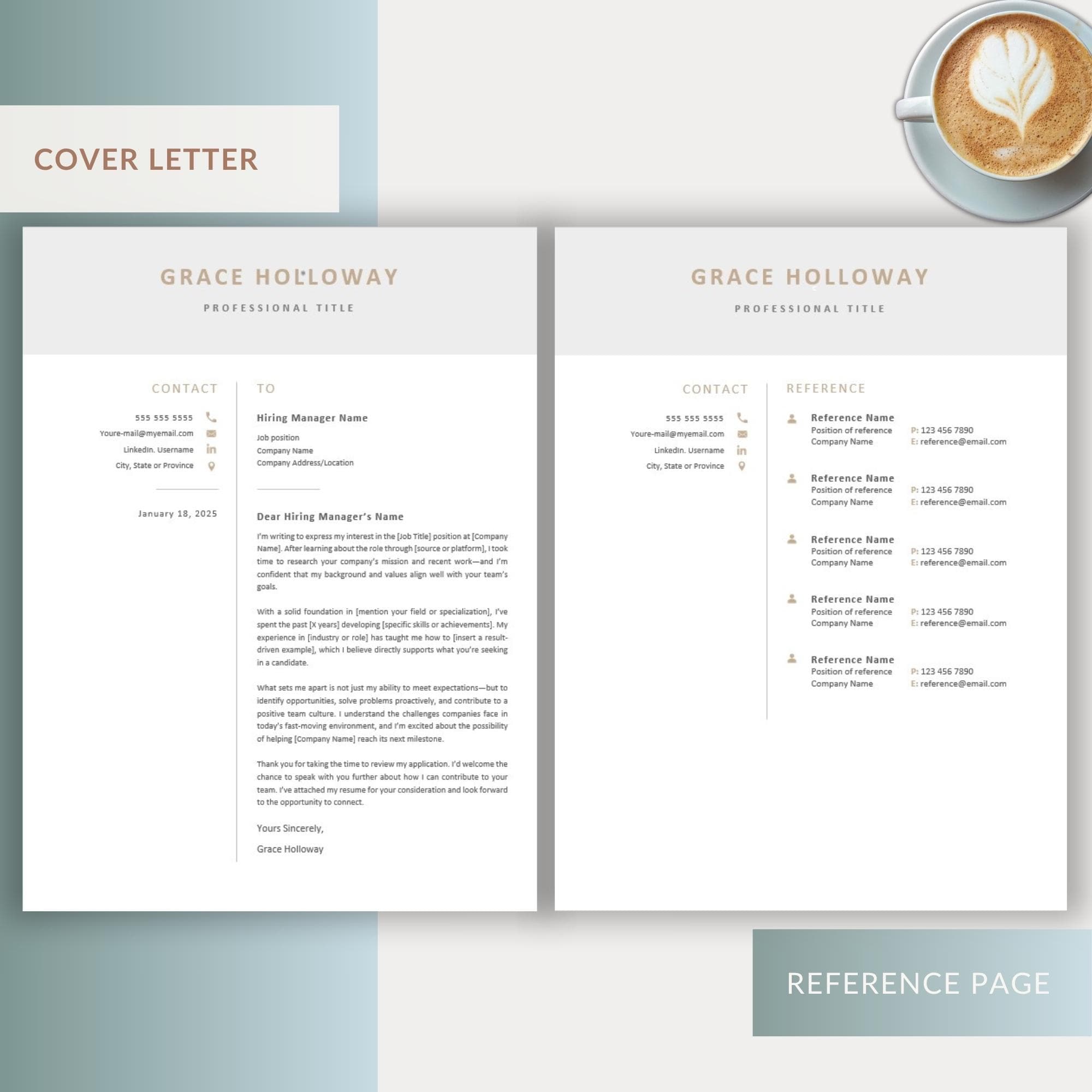 Resume Template Word + Cover Letter Examples | CV Template & Format ...