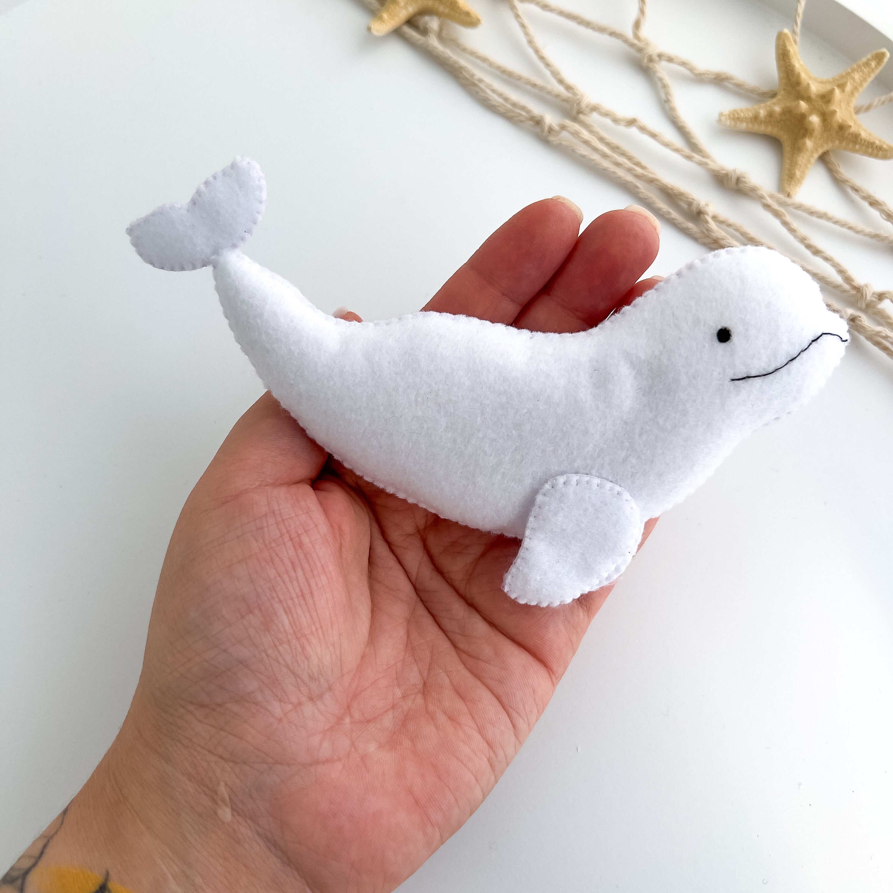 Sewing Pattern Beluga, Whale Felt Pattern for Beginner, Easy Sewing ...