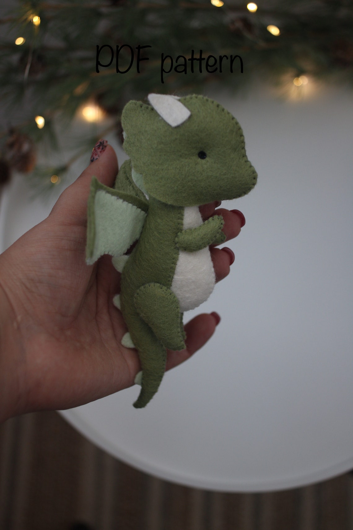 Green Dragon Felt PDF Pattern, Fantasy Toy Sewing Tutorial, Dragon Christmas Ornament - Etsy