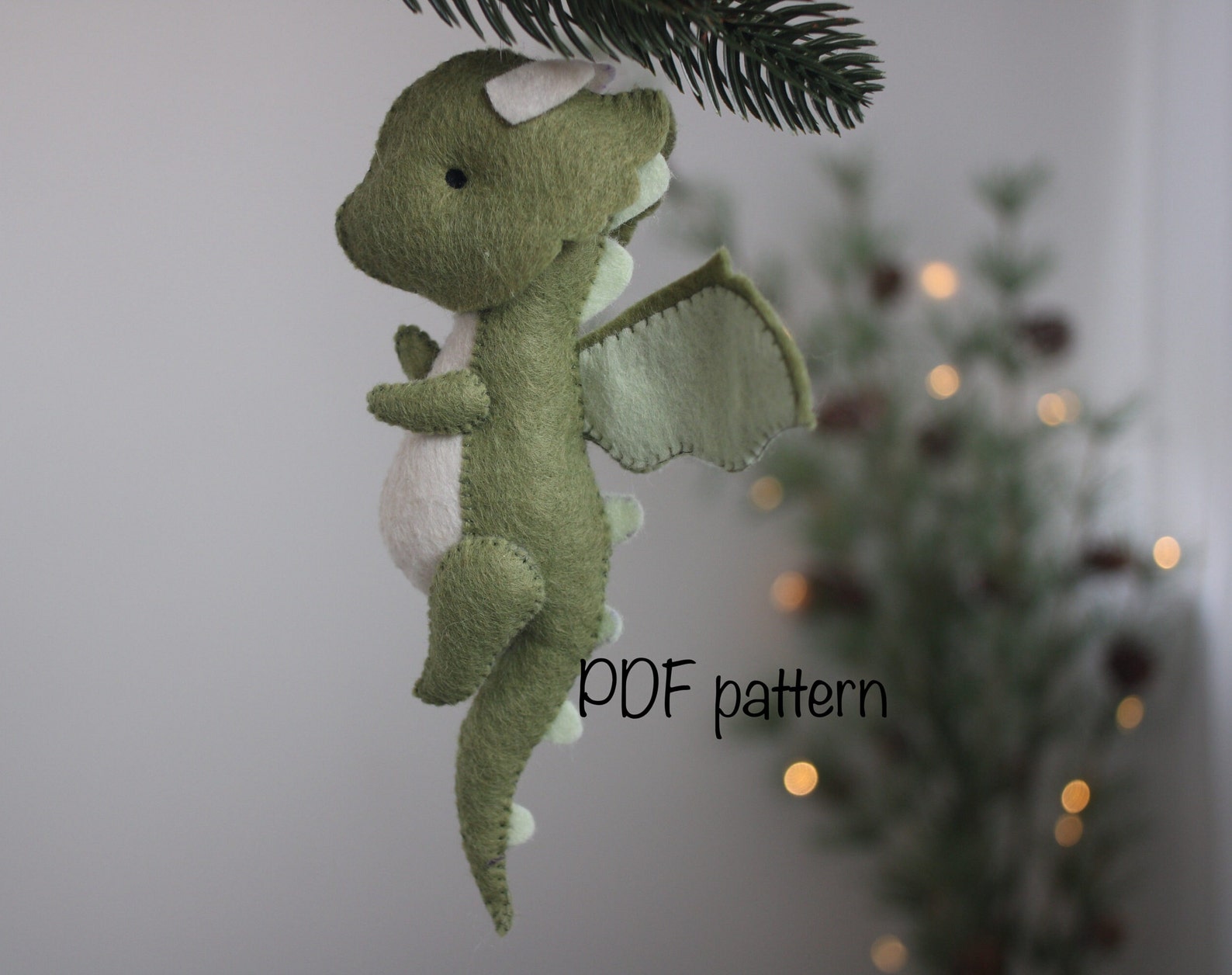 Green Dragon Felt PDF Pattern, Fantasy Toy Sewing Tutorial, Dragon Christmas Ornament - Etsy