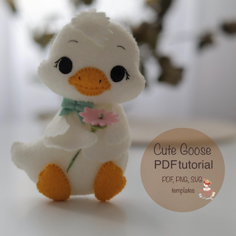 Goose Felt PDF Pattern, Farm Animal Sewing Tutorial, Cute Goose ...