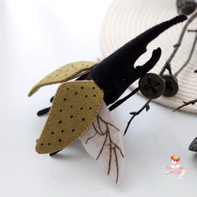 Felt Hercules Beetle PDF Pattern, Sewing Tutorial, Realistic Bug Design ...