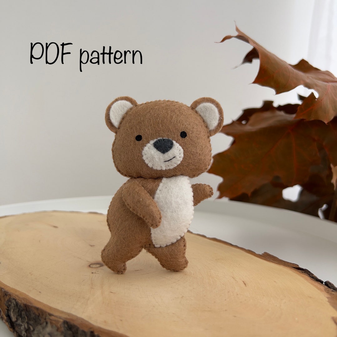 Bear Felt PDF Pattern, Woodland Animal PDF Pattern, Forest Animals ...