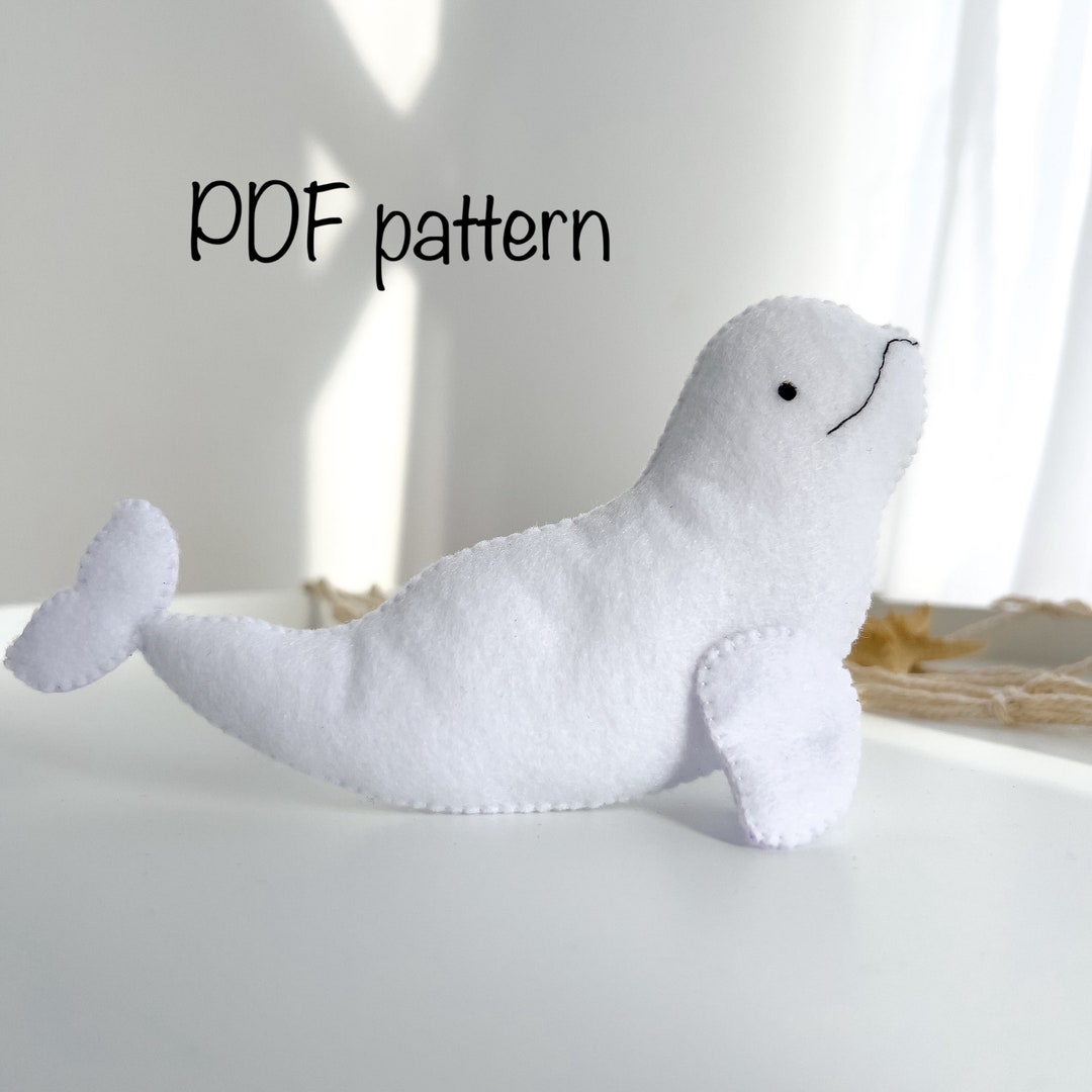 Sewing Pattern Beluga, Whale Felt Pattern for Beginner, Easy Sewing ...