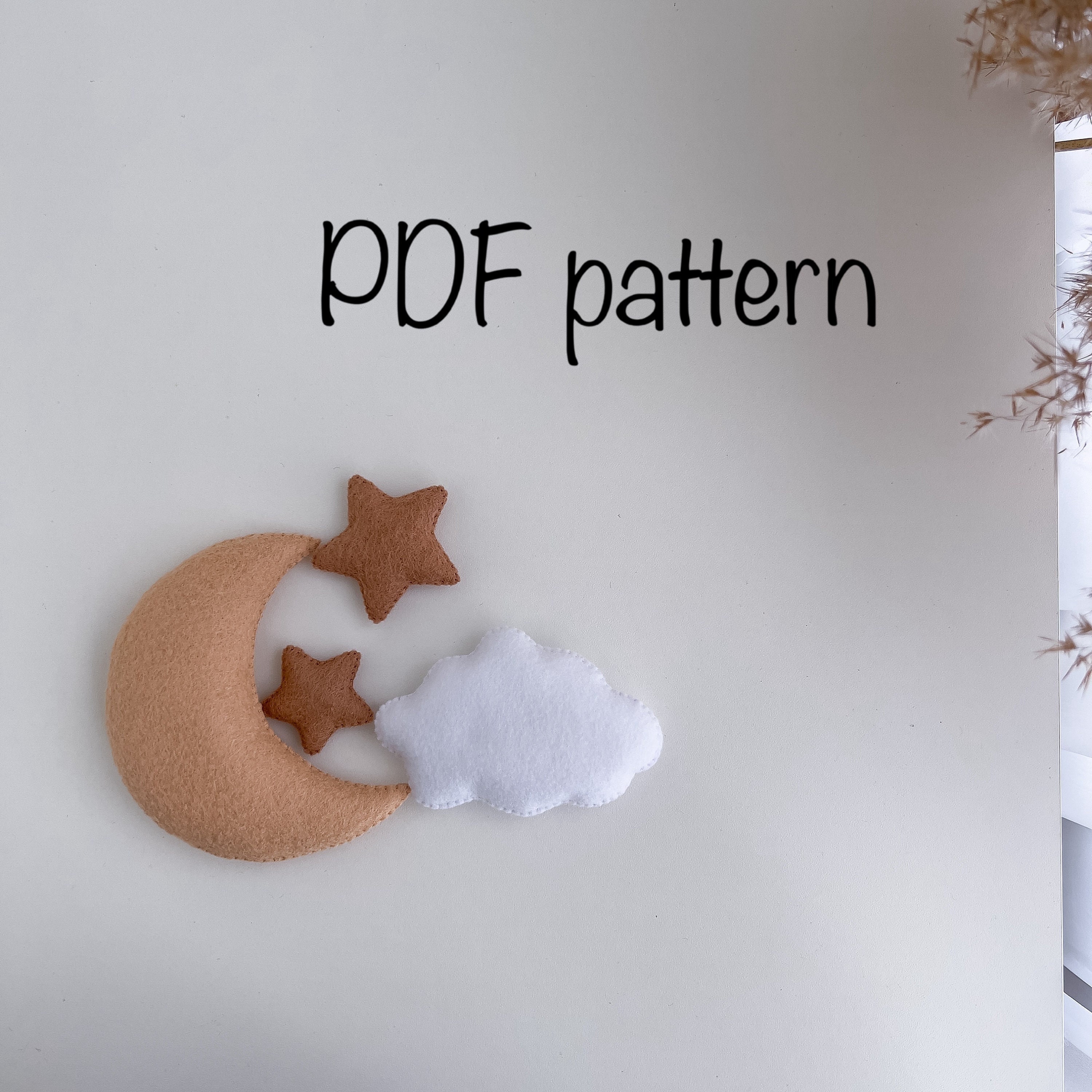 Moon, Stars, Cloud Sewing PDF Tutorial, Felt Baby Mobile Diy,photo ...