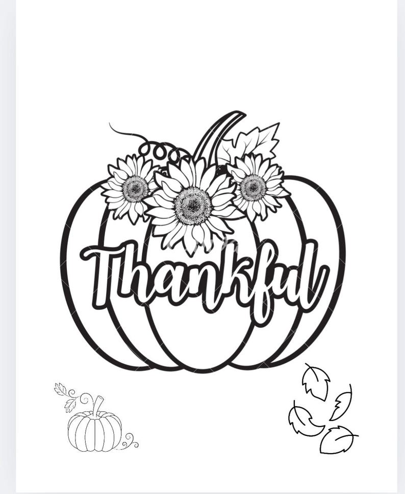 Thanksgiving Coloring Pages - Etsy