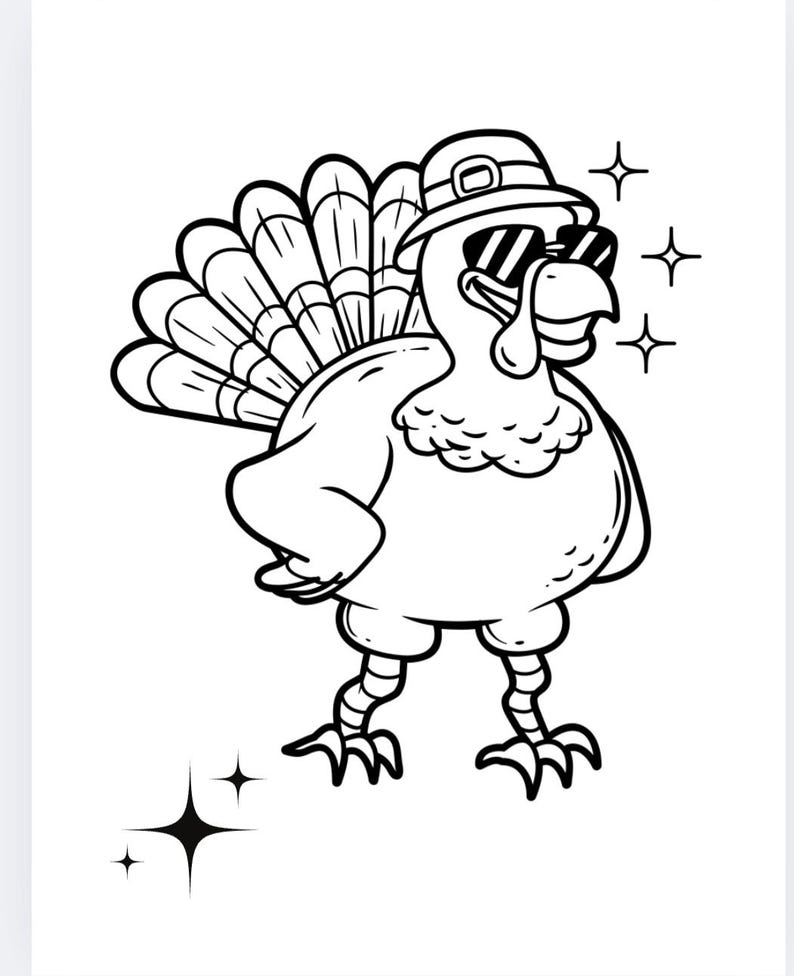 Thanksgiving Coloring Pages - Etsy