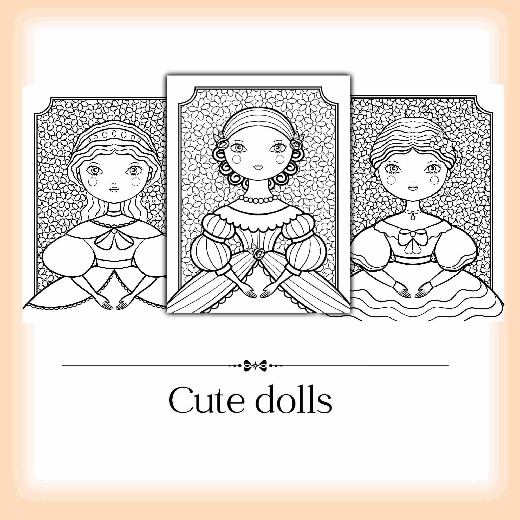 Cute Dolls, 10 Coloring Pages of Pretty Girls in Beautiful Dresses ...