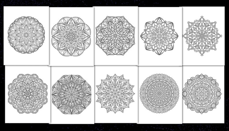 20 Mandala Coloring Pages, Hand Drawn Mandalas Set, Digital Item, .pdf ...