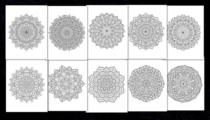 20 Mandala Coloring Pages, Hand Drawn Mandalas Set, Digital Item, .pdf ...