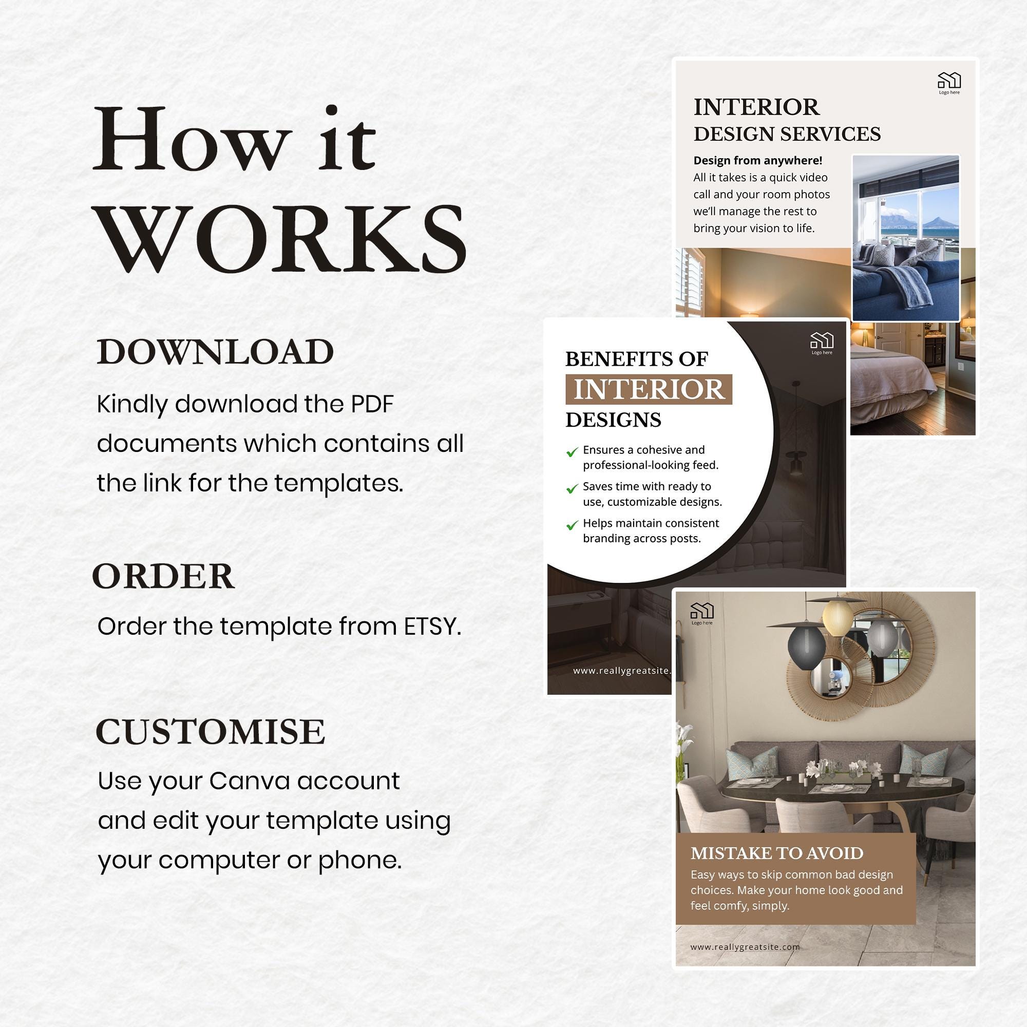 Interior Design IG Post Templates, Canva Editable (digital Download) - Etsy