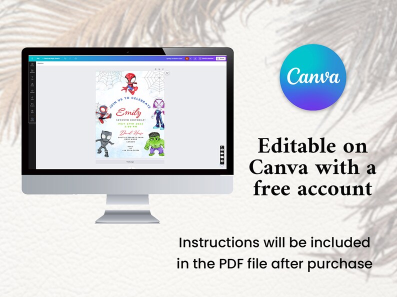 Editable Spidey and His Amazing Friends Birthday Party Invitation ...