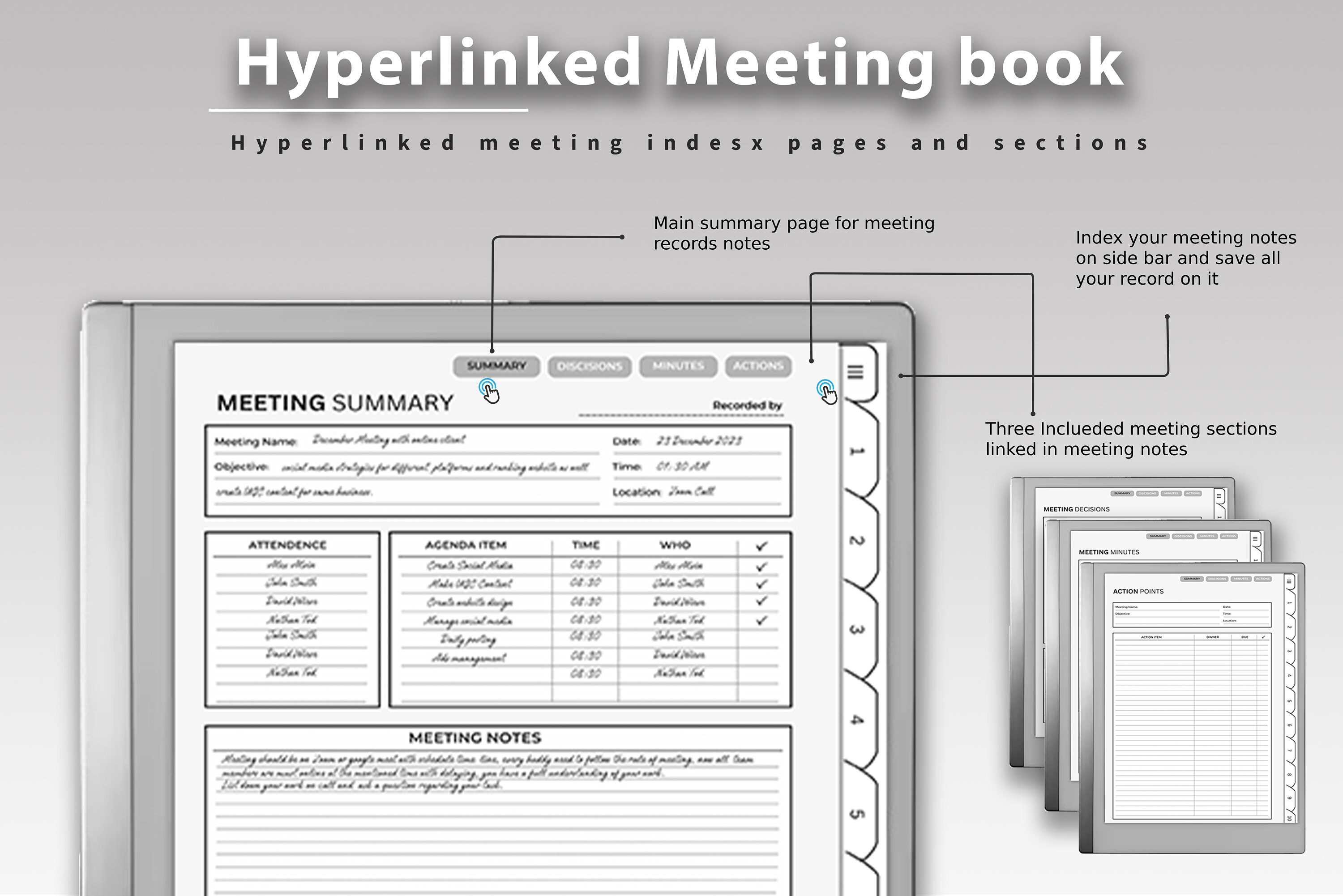 Remarkable 2 Templates Meeting Minutes Meeting Action Meeting Note ...