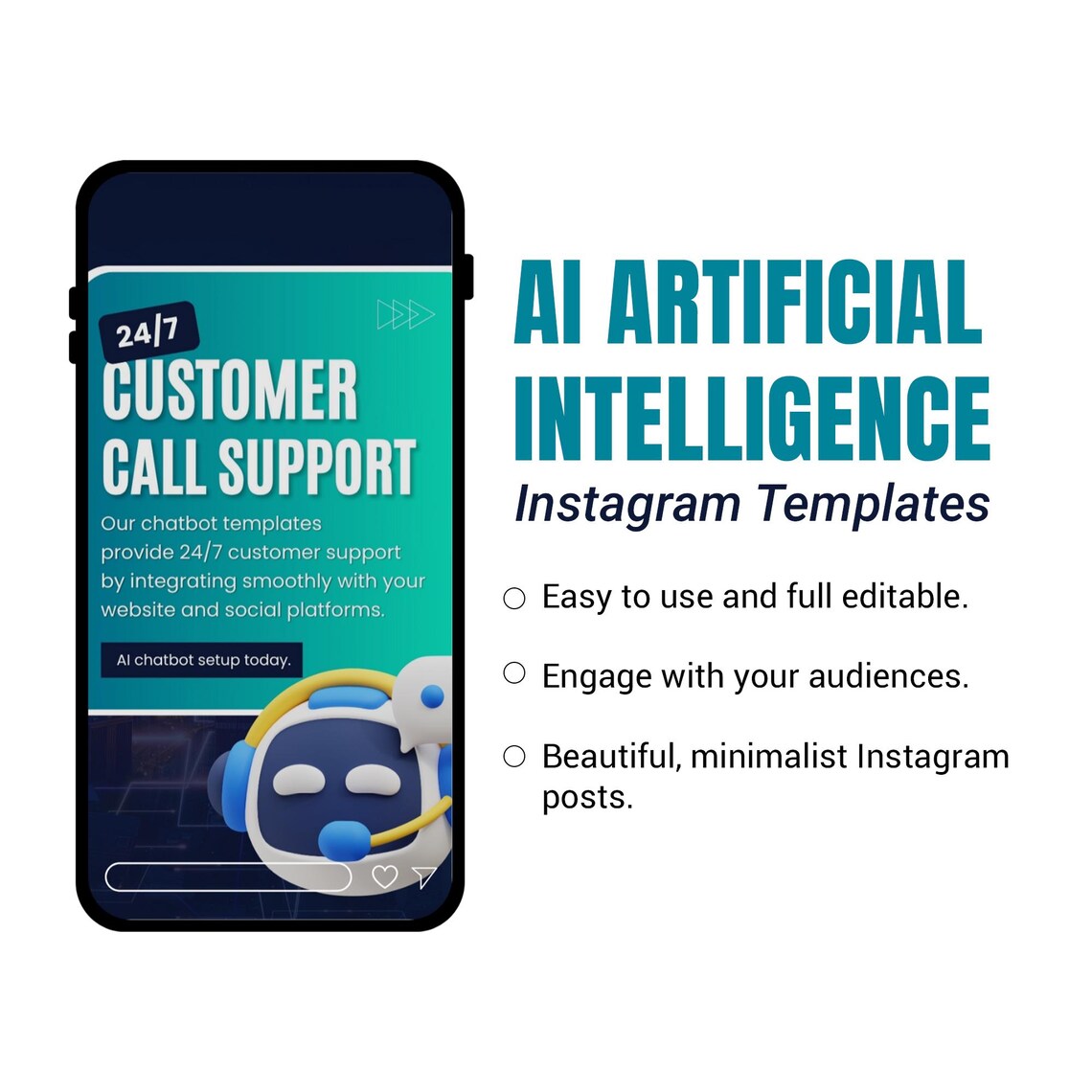 AI Instagram Post Templates | Canva Editable, Social Media Content ...